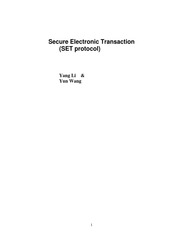 Secure Electronic Transactions Guide | PDF