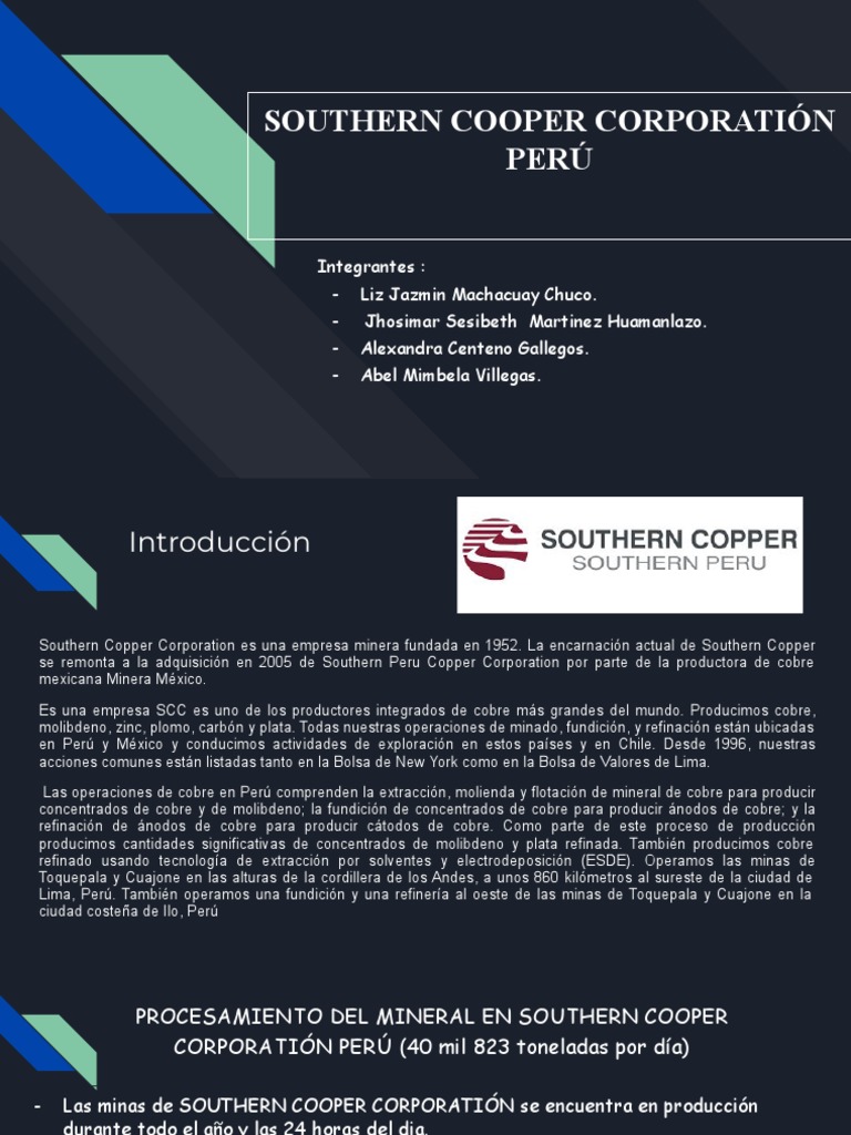 Southern Cooper Corporatión Perú | PDF | Cobre | Minería