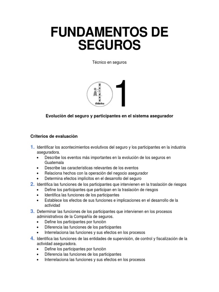 1.1 Fundamentos de Seguros RA1 S1 | PDF | Seguro | Reaseguro