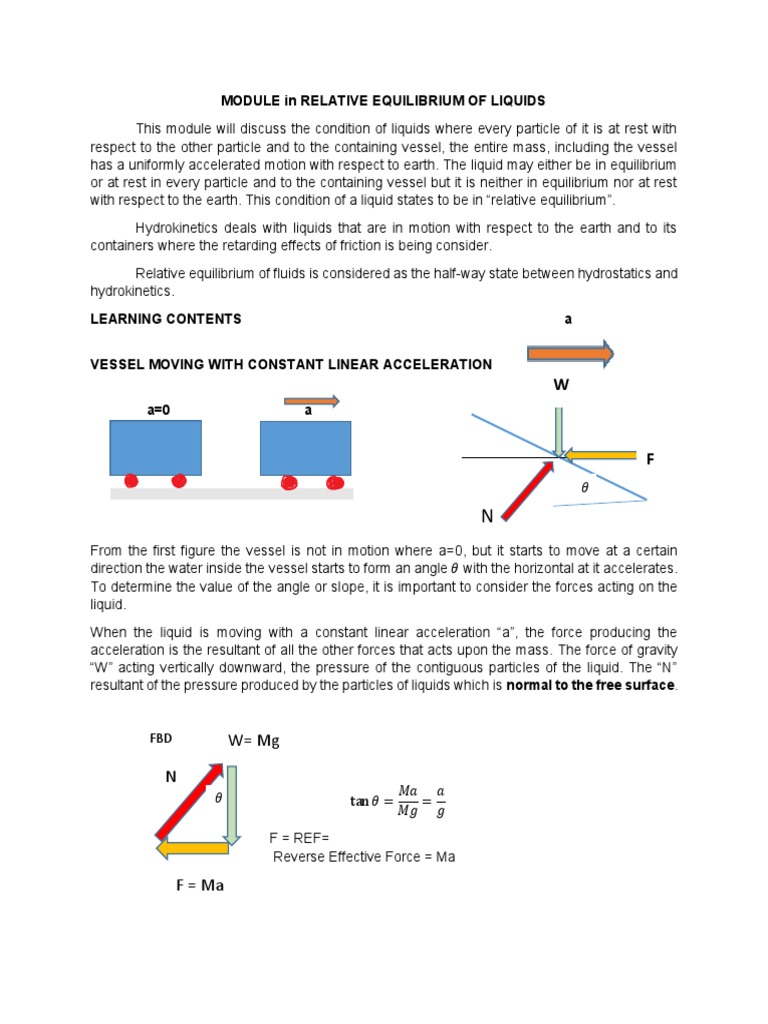Relative Equilibrium of Liquids | PDF | Rotation Around A Fixed Axis ...