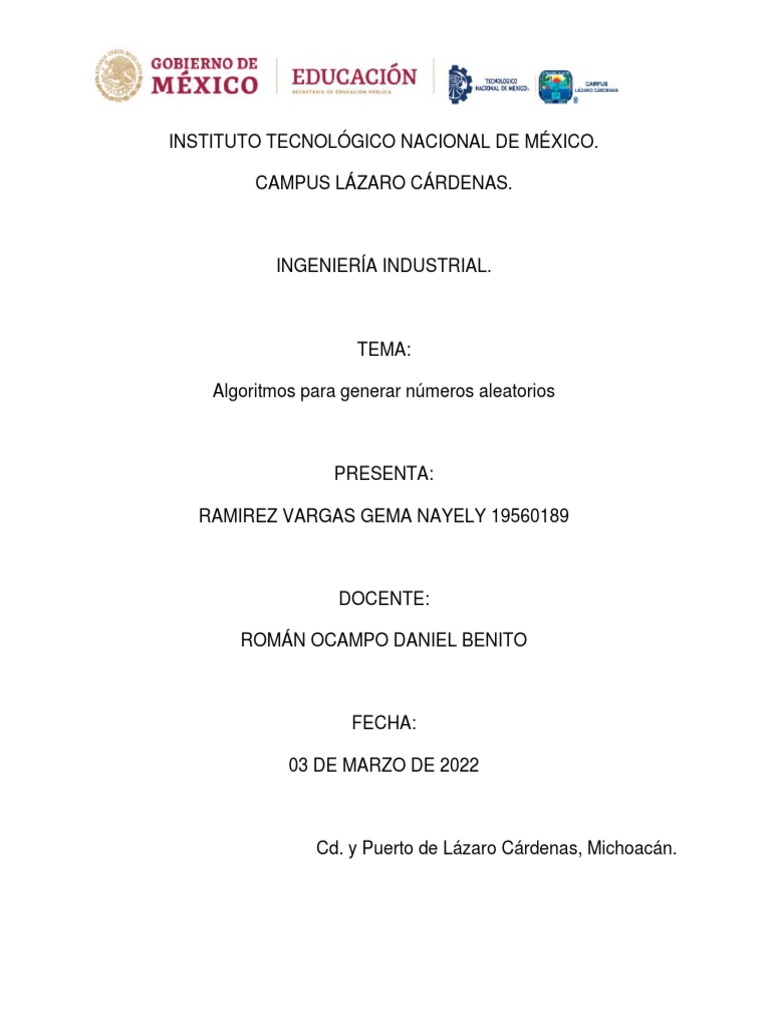 Act 05 U2 Ramirez Vargas Gema Nayely | PDF | Simulación | Aleatoriedad