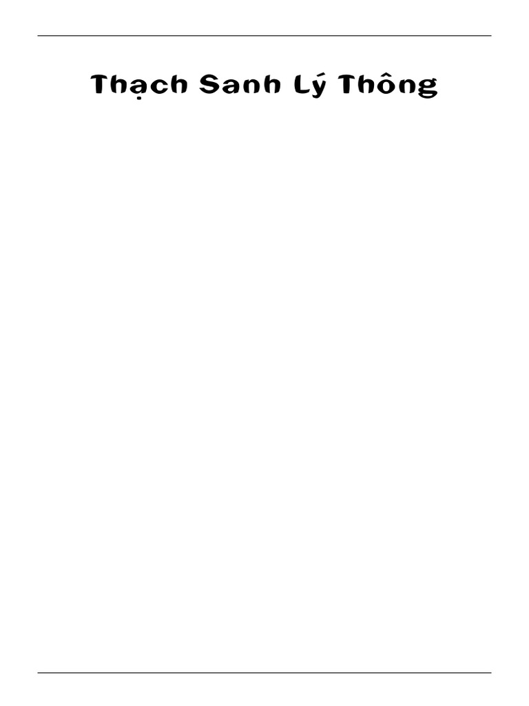 Truyen Thach Sanh Ly Thong | PDF