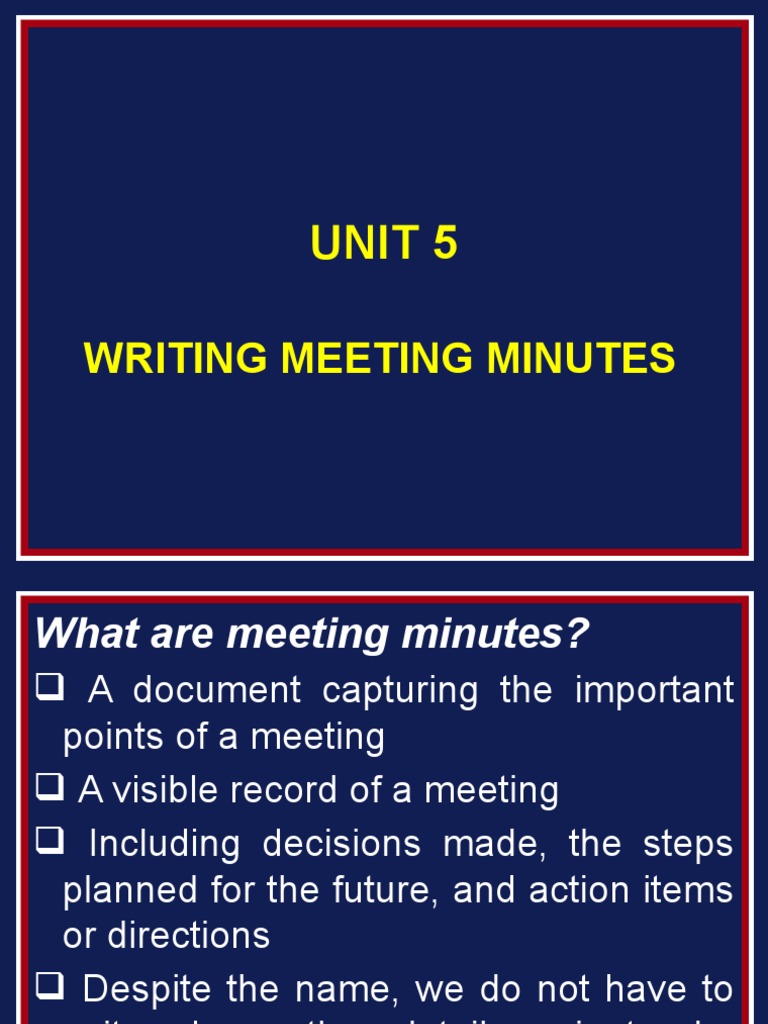 Unit 5 | PDF | Agenda (Meeting) | Proofreading