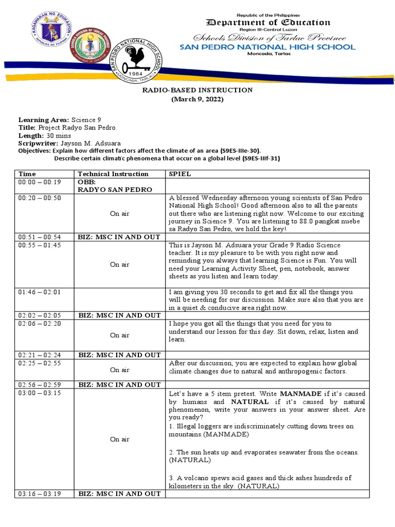 Describe Certain Climatic Phenomena That Occur On A Global Level (S9Es ...