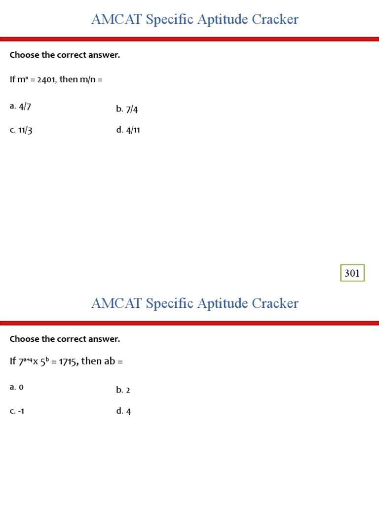 AMCAT - Quants Part 1 | PDF