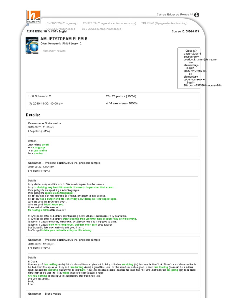 Unit 9 Lesson 2 Homework Results | PDF | Linguistics