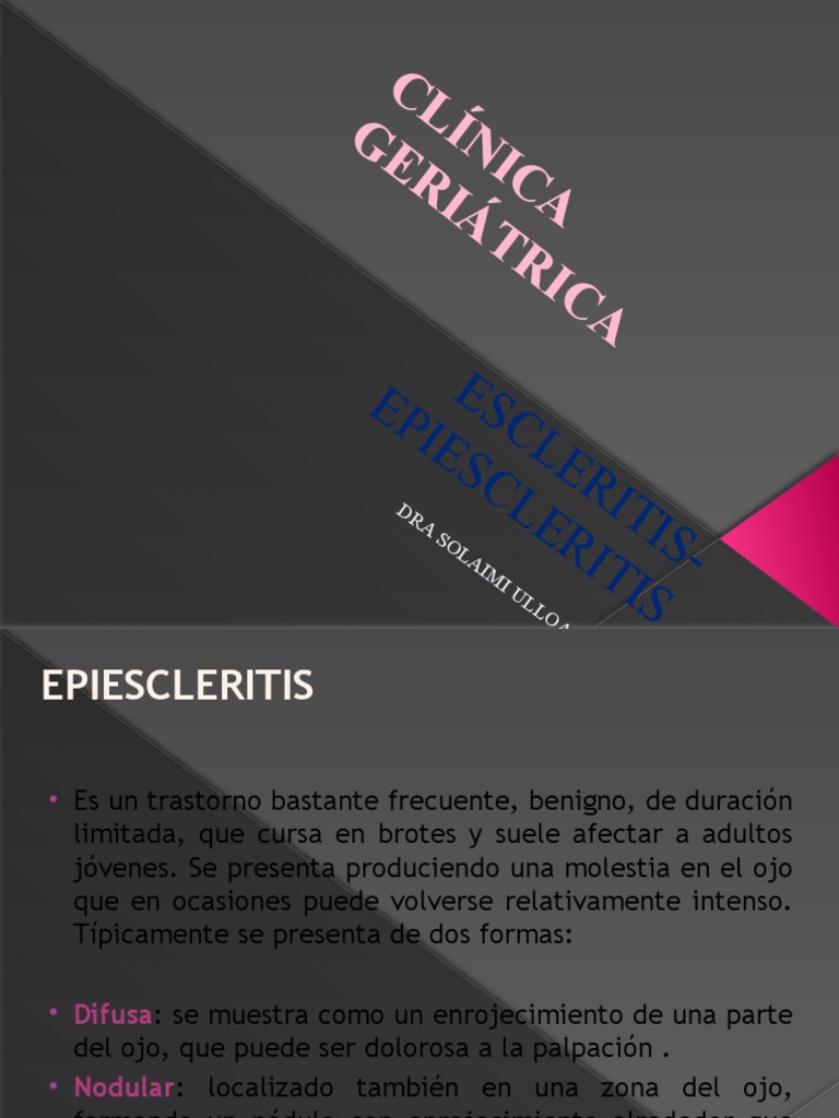 Escleritis Epiescleritis | PDF | Ojo humano | Enfermedades y trastornos