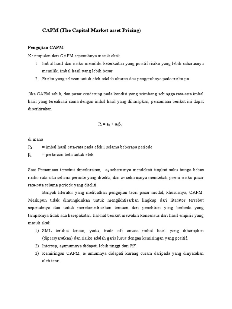 CAPM | PDF