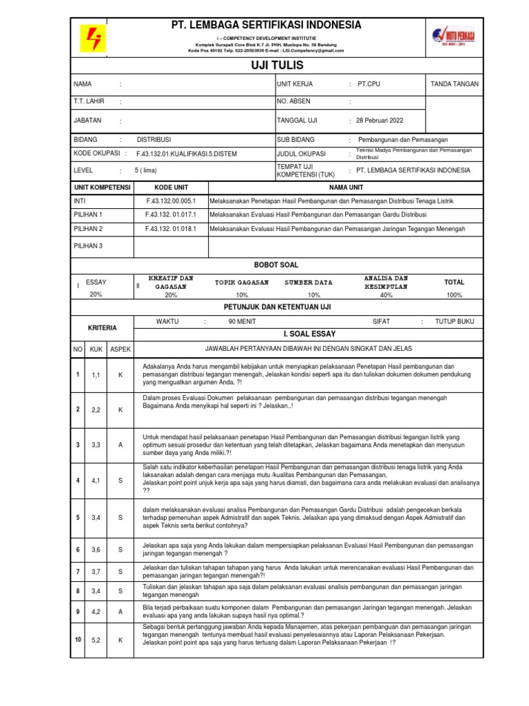 UTUL - DISTEM BANGSANG. LV 5. GRD, JTM-rev | PDF