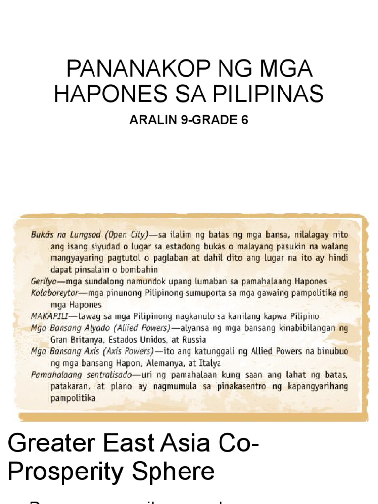 Pananakop NG Mga Hapones Sa Pilipinas | PDF