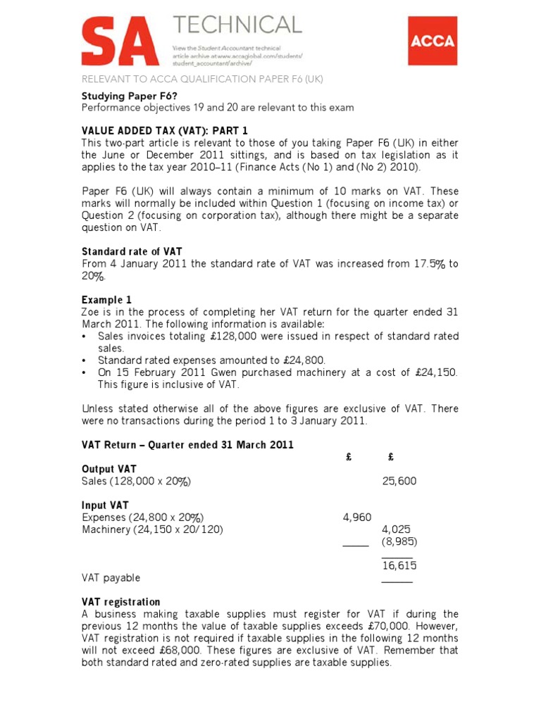 vat part 1 f6 | Value Added Tax | Invoice