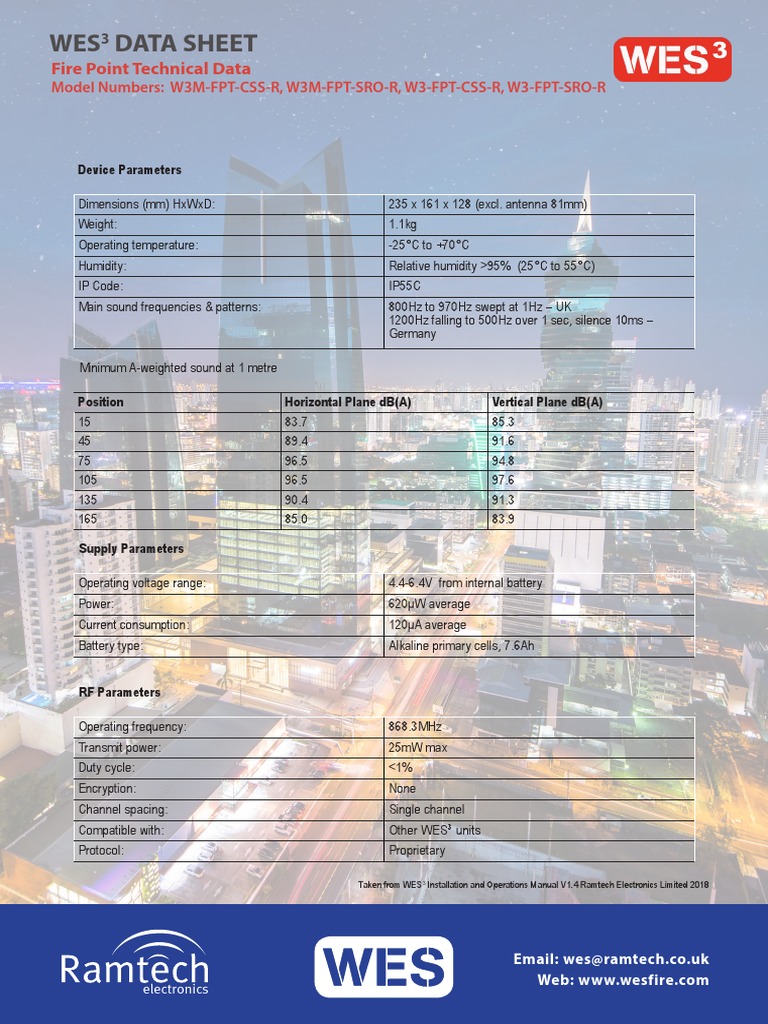WES Data Sheet: Fire Point Technical Data | PDF | Electronic ...
