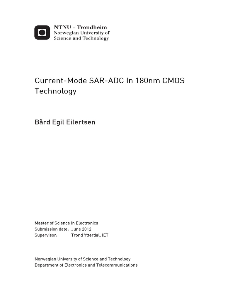 Current-Mode 9-bit SAR-ADC in 180nm CMOS | PDF | Analog To Digital ...