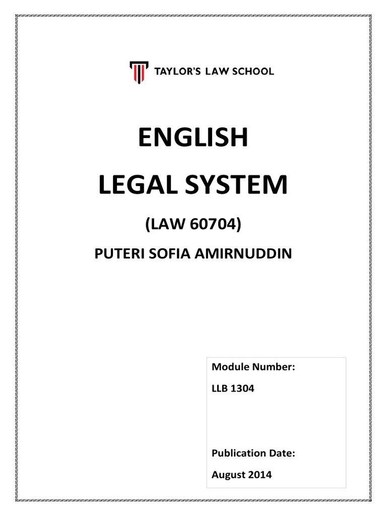 Topic 1 Introduction To English Legal System | PDF | Common Law ...