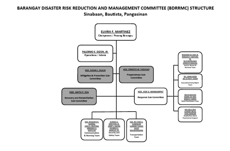 Barangay disaster risk reduction committee structure | PDF | Emergency ...