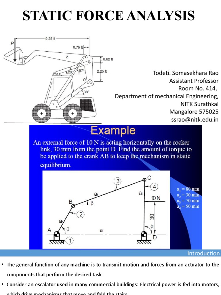 ME352 Lecture 1 Static Force Analysis | PDF