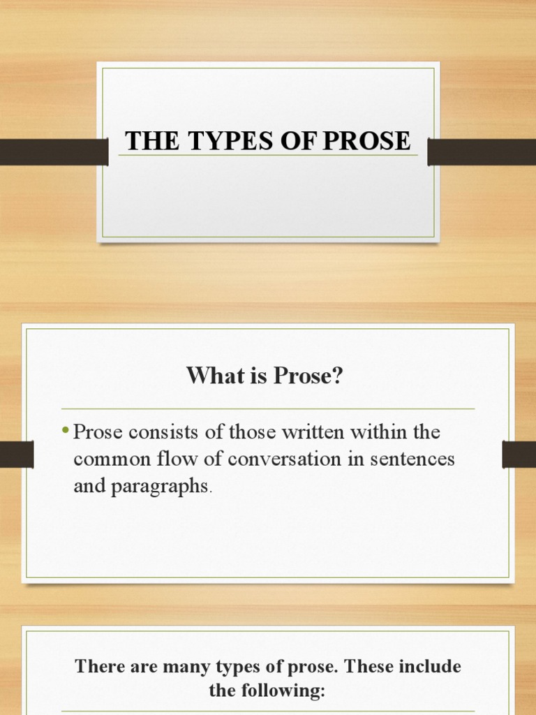Types of Prose | PDF