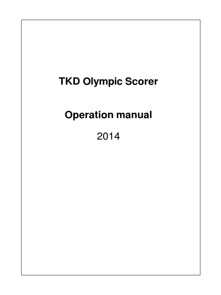 Manual TKD Olympic Scorer 2014 | PDF | Taekwondo | Menu (Computing)
