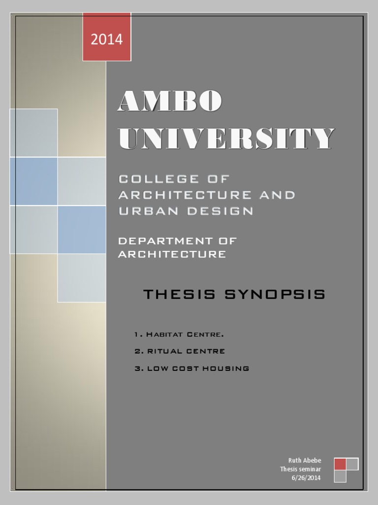 AMBO UNIVERSITY. Thesis Synopsis | PDF | Rituals | Building Materials