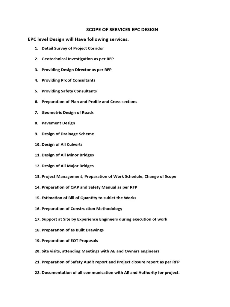 EPC Design Services Scope Overview | PDF