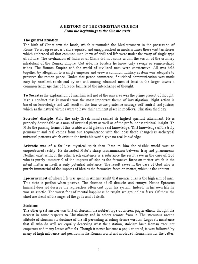 History of Christian Church | PDF | Jesus | Gnosticism