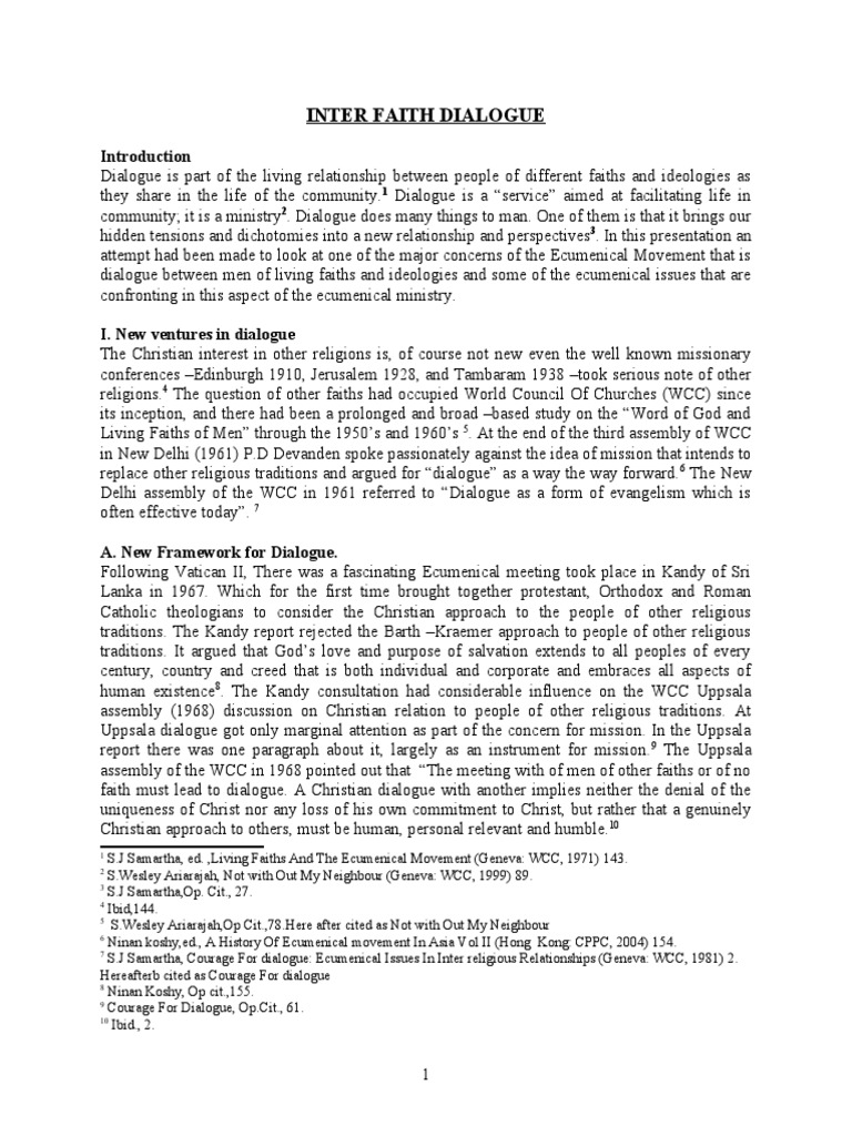 Interfaith Dialogue | PDF | Interfaith Dialogue | Religious Faiths
