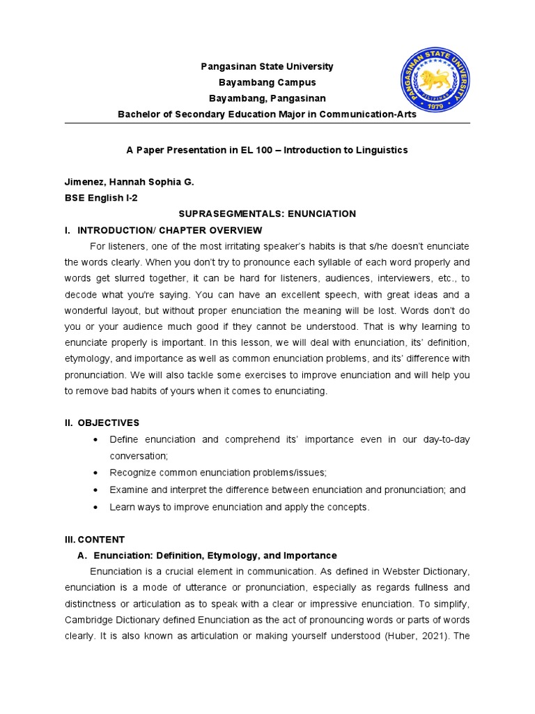 Enunciation | PDF | Speech | Word