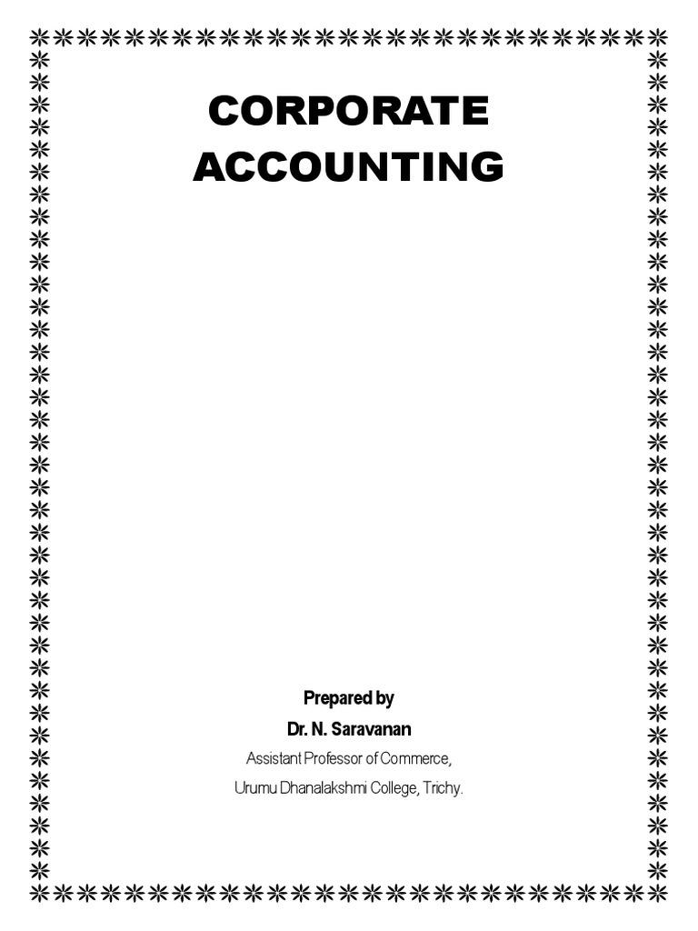 Corporate Accounting Study Materials | PDF