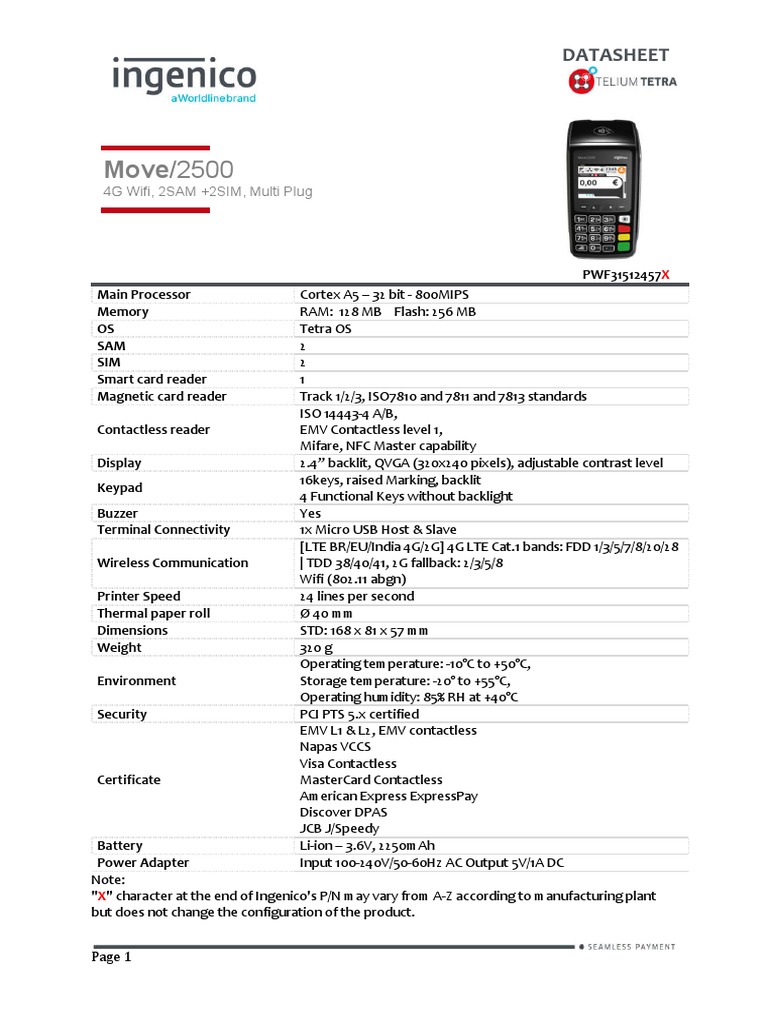 Datasheet-Move2500 4G WIFI-PWF31512457T | PDF