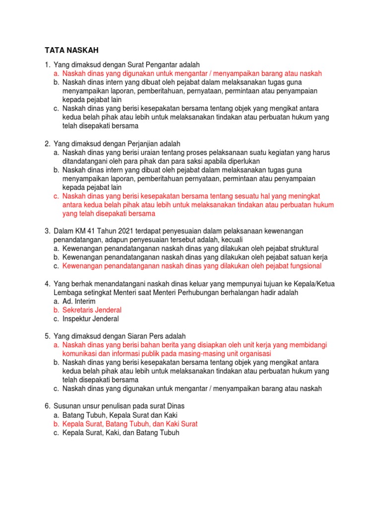 Soal Pi Tata Naskah | PDF