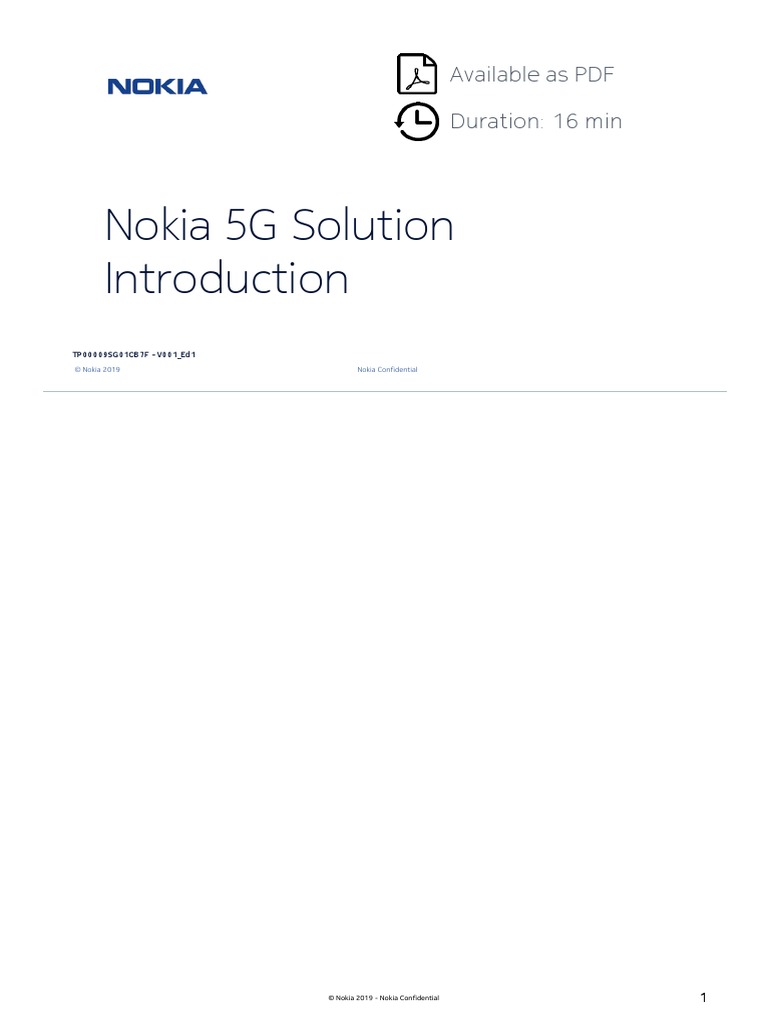 Nokia 5G Solution: Available As PDF Duration: 16 Min | PDF | Ip ...