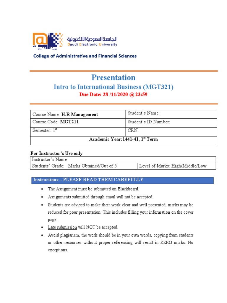 MGT321 - Assignment - Presentation | PDF