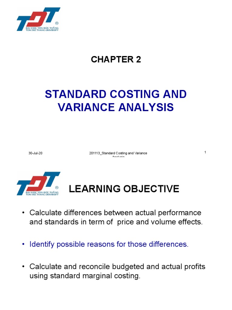 Chapter 2 - Standard Costing and Variance Analysis | PDF | Cost ...