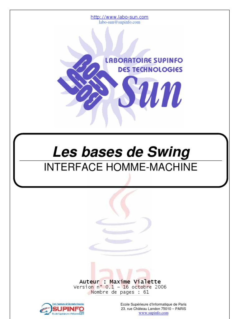 Introduction à Swing en Java | PDF | Java (Langage de programmation ...
