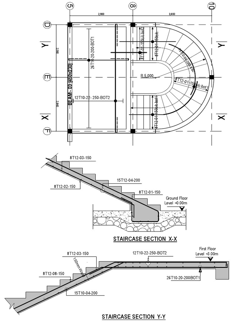 Concrete Staircase Reinforcement Details | PDF | Stairs | Economic Sectors