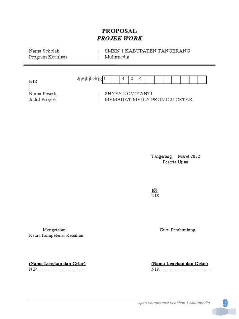 Contoh Proposal Ukk Multimedia | PDF