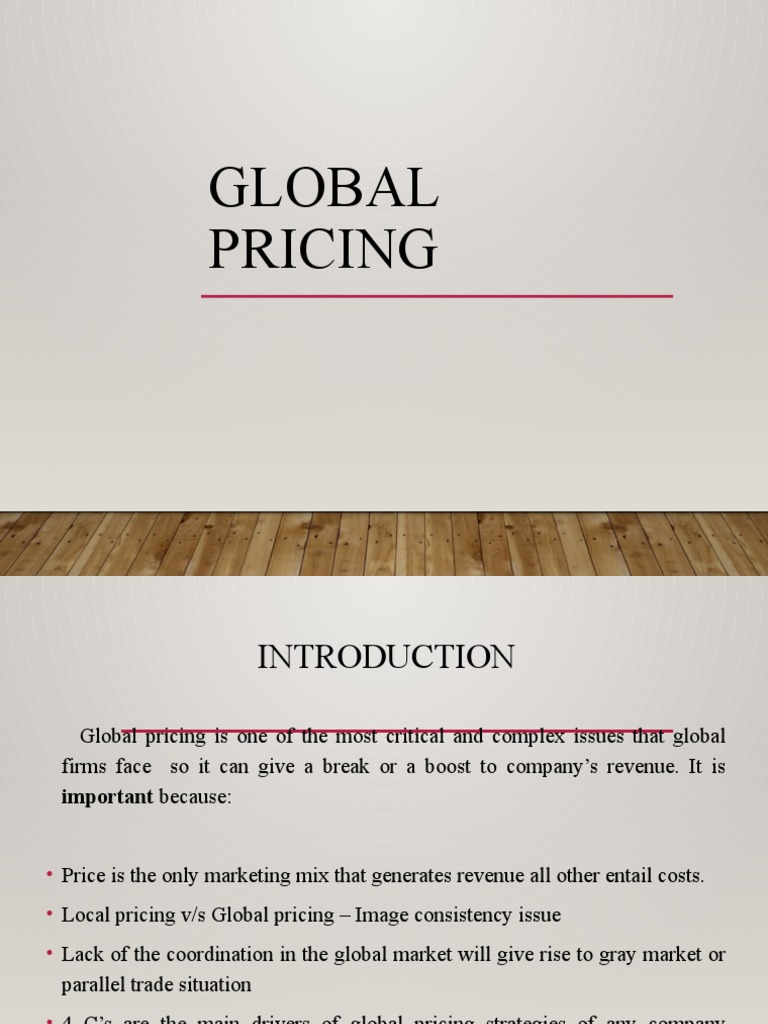Global Pricing Strategies Overview | PDF | Pricing | Mc Donald's