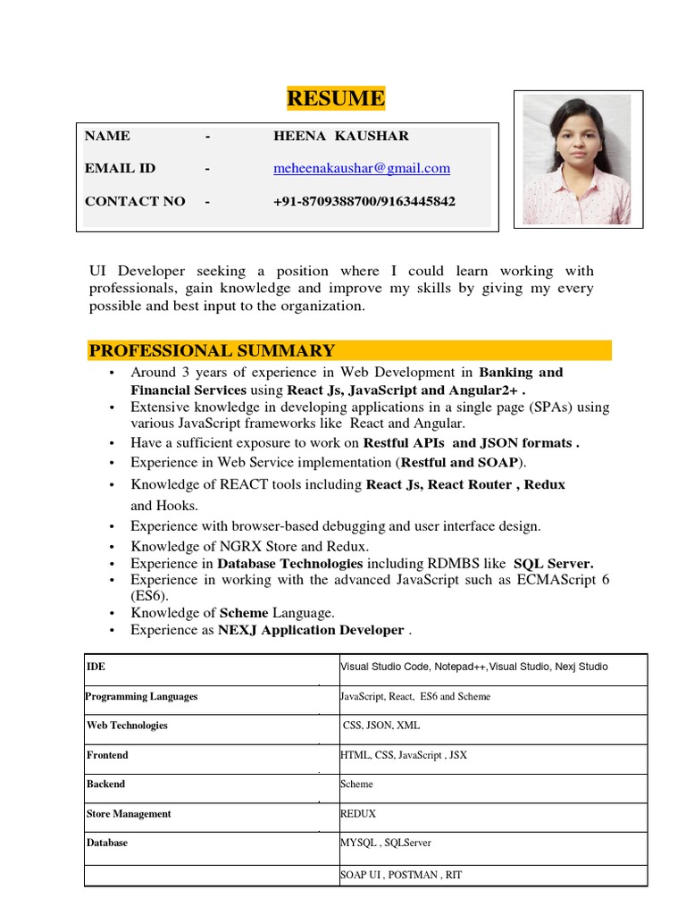Heena Updated CV | PDF | Java Script | Document Object Model