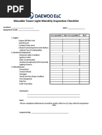Monthly Movable Tower Light Inspection Checklist | PDF | Electric Power ...