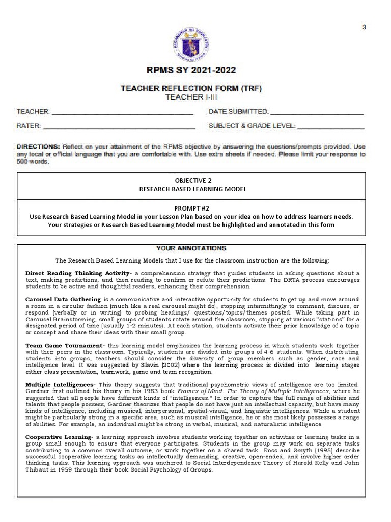 Annotation in Indicator 2 | PDF | Reading Comprehension | Learning