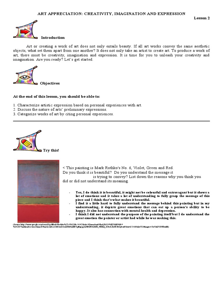 Art Appreciation | PDF | Experience | Creativity