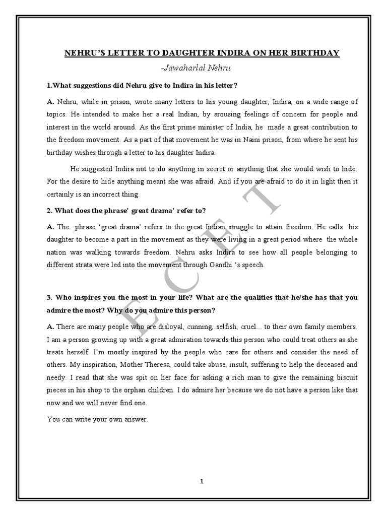 Nehru's Letter | PDF | Jawaharlal Nehru | Mahatma Gandhi