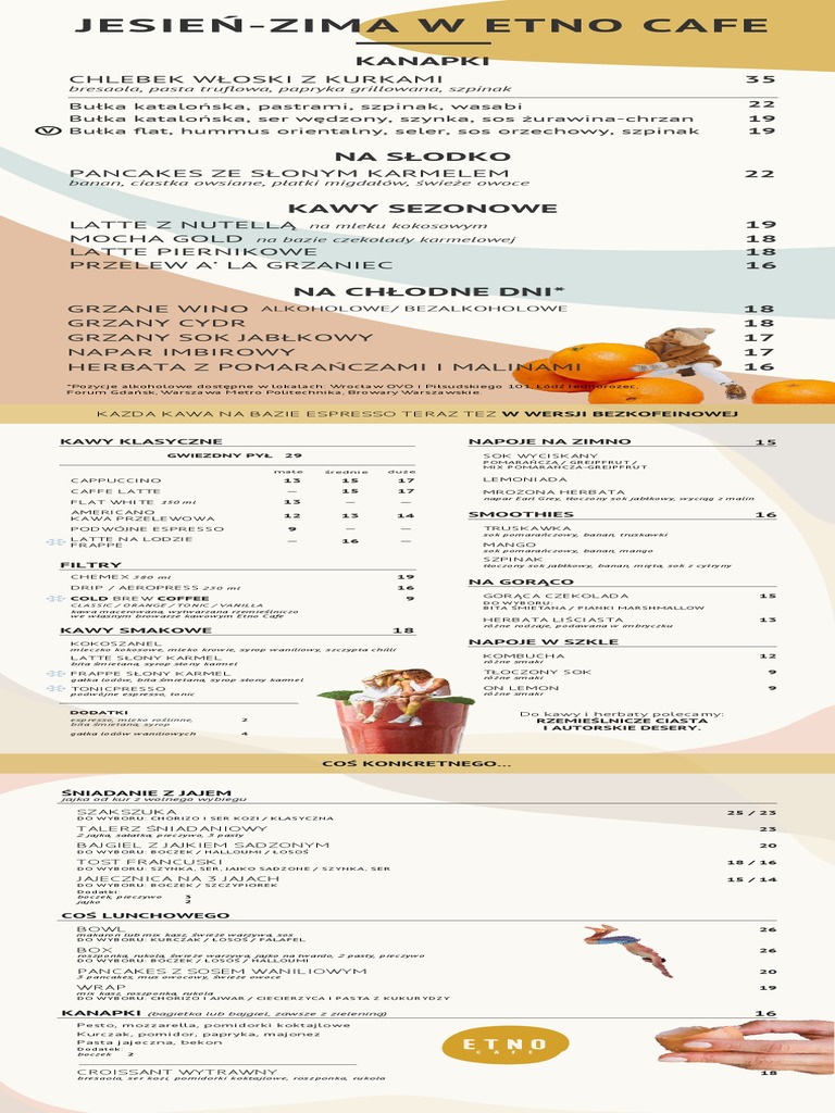 Etno Cafe Kawiarnie Menu 2021 1 | PDF