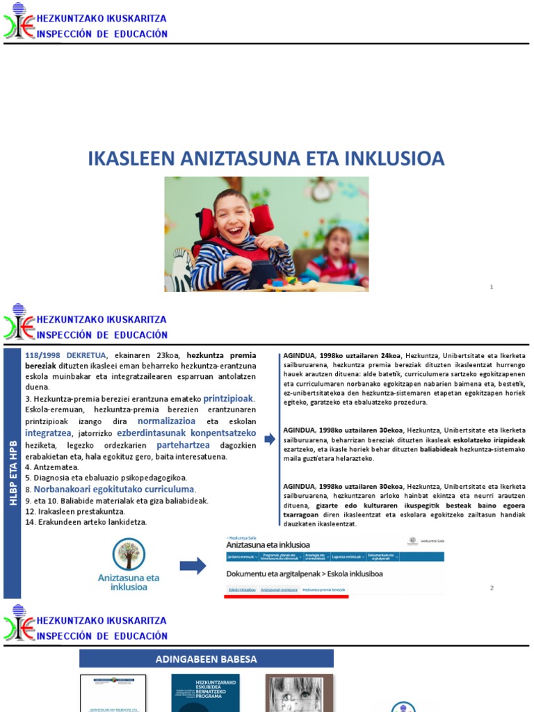 Ikasleen Aniztasuna Eta Inklusioa | PDF