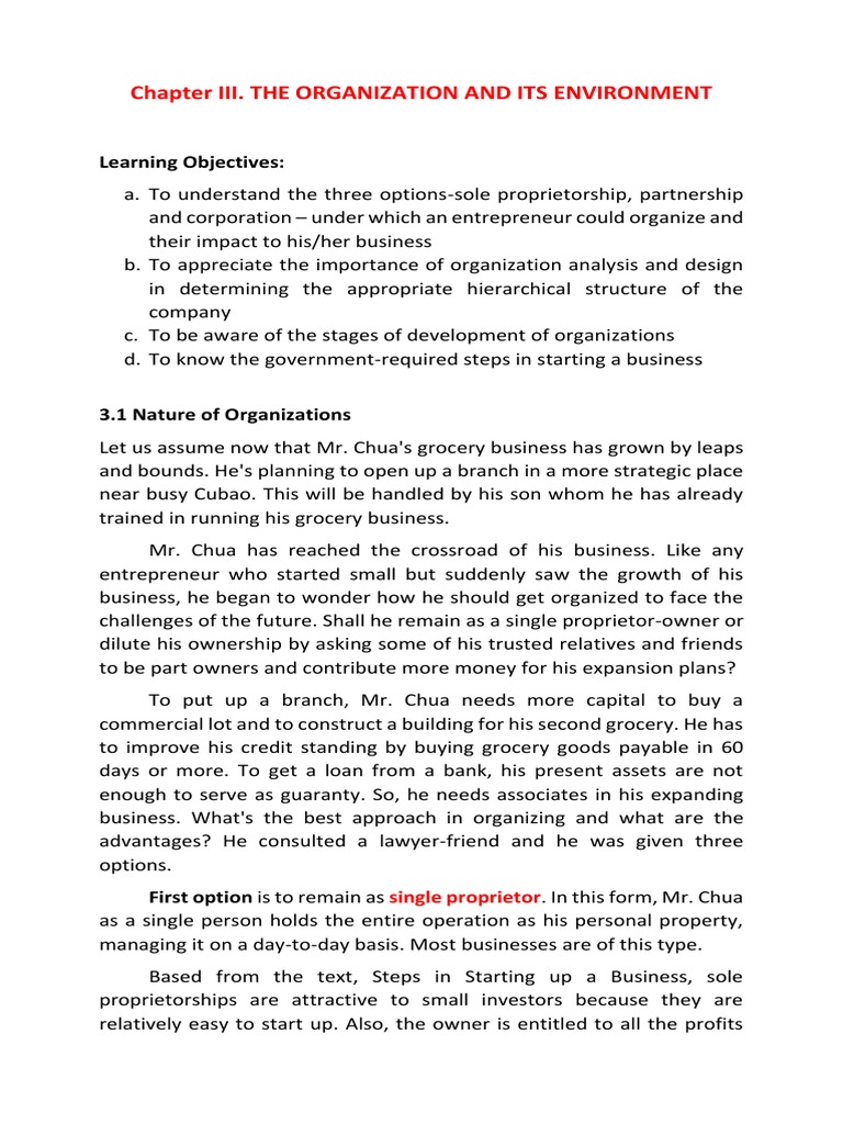 3.3 The Organization and Its Environment | PDF | Partnership ...