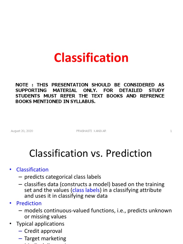 DWM - Classification-Unit7 | PDF | Sensitivity And Specificity ...