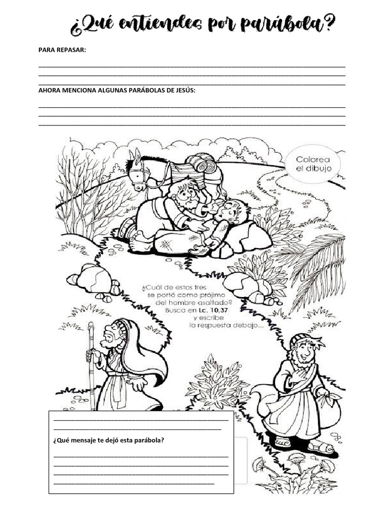 FICHA DE LAS PARÁBOLAS - 4to Primaria | PDF