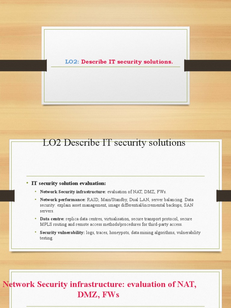 Describe IT Security Solutions | PDF | Digital Forensics | Networking