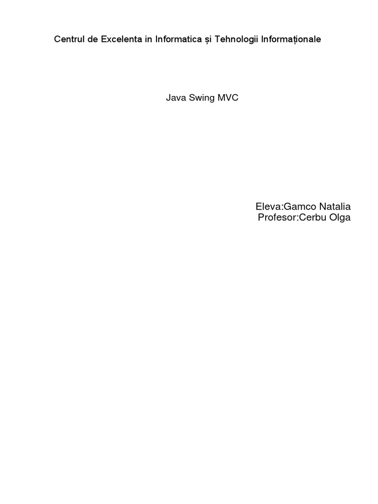 Java Swing MVC Example | PDF | Cross Platform Software | Application ...
