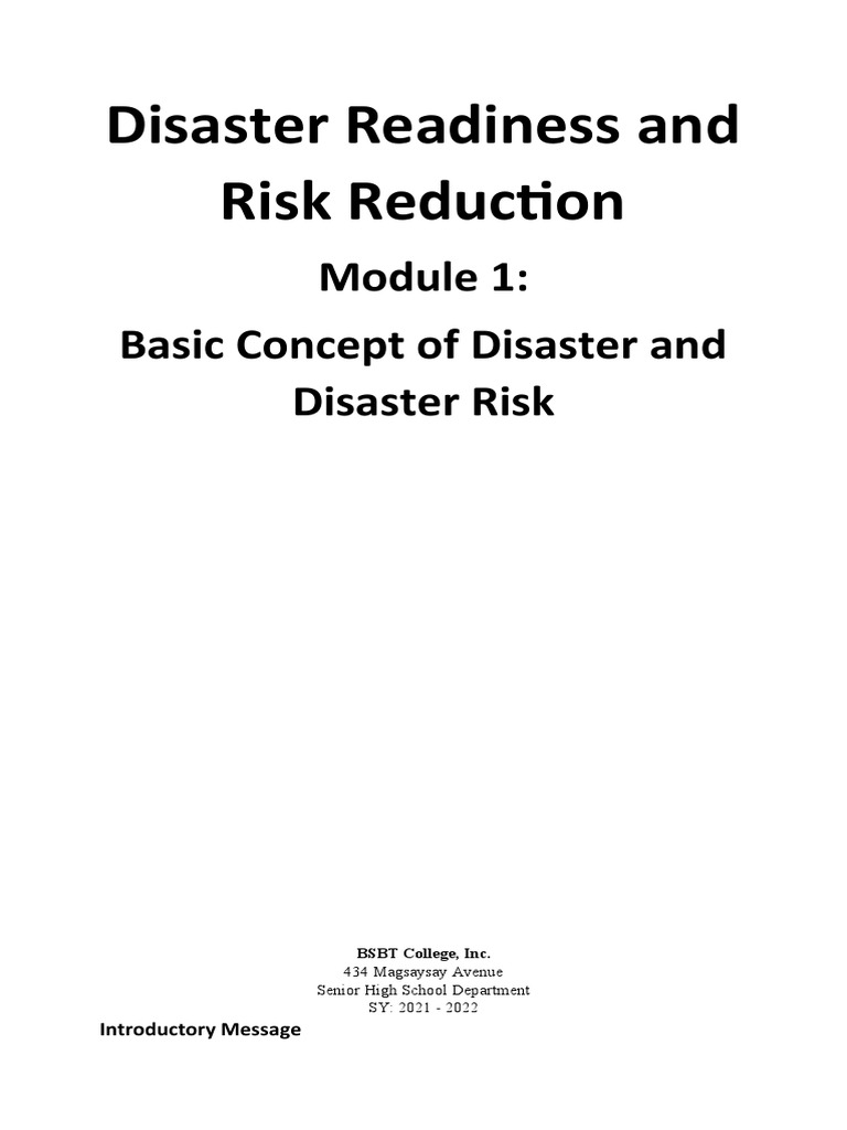 Understanding Disaster Concepts Module 1 | PDF | Hazards | Risk